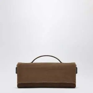 Brunello Cucinelli Essence Caramel Suede Clutch Bag - Brown