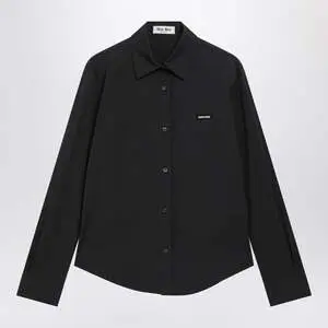 Miu Miu Stretch Poplin Shirt - Black
