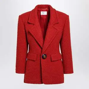 Saint Laurent Roux Tweed Jacket In Virgin Wool - Red