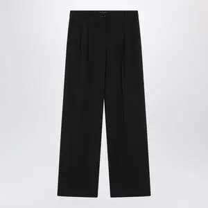 Dolce & Gabbana Double Pinch Virgin Wool Trousers - Black
