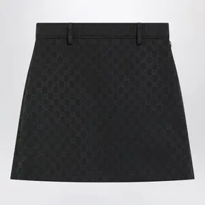 Gucci Gg Cotton-blend Mini Skirt - Black