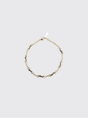 Saint Laurent Tone Metal Bracelet With Interlaced Monogram Pendant - Gold