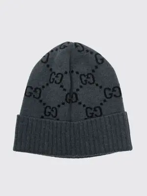 Gucci Jacquard Gg-monogram Cashmere Beanie With Ribbed Trim
