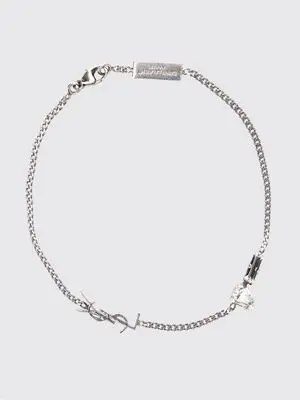 Saint Laurent Monogram Rhinestone-embellished Brass Bracelet - Multicolor