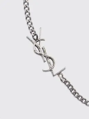 Saint Laurent Monogram Rhinestone-embellished Brass Bracelet