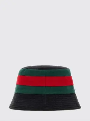 Gucci Cotton Twill Bucket Hat With Web Stripe Detail