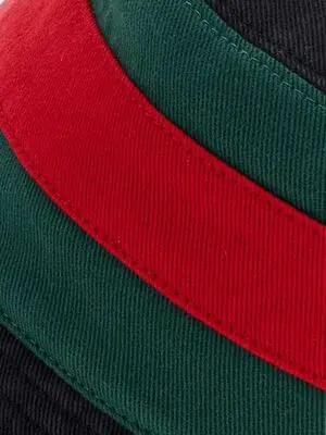 Gucci Cotton Twill Bucket Hat With Web Stripe Detail