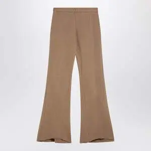 ENTIRE STUDIOS Cotton Beige Flared Trousers - Brown