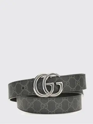 Gucci Gg Marmont Reversible Belt In Leather And Gg Monogram Canvas