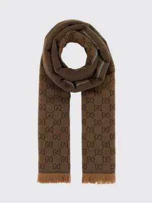 Gucci Double-faced Jacquard Gg Wool Scarf - Brown
