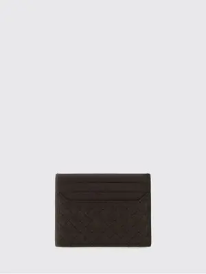 Bottega Veneta Flat Card Holder In Woven Calfskin Leather