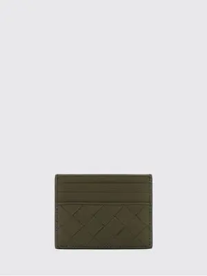 Bottega Veneta Flat Woven Calfskin Card Holder With Seven Slots - Blue