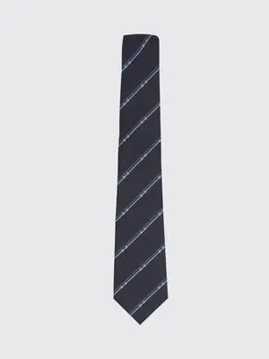 Gucci Regimental Striped Silk Tie With Horsebit Detail - Blue