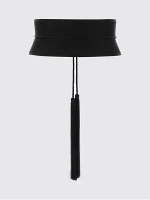 ALAIA Wide Bustier Belt Alaia In Viscose And Leather With Tassel Tie-closure - Black