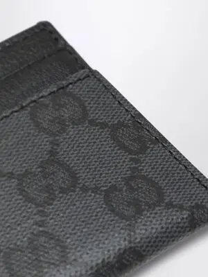 Gucci Gg Supreme Canvas Card Holder With Monogram And Leather Details