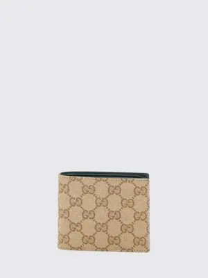Gucci Gg Supreme Fabric Bifold Wallet With Leather Interior - Cream