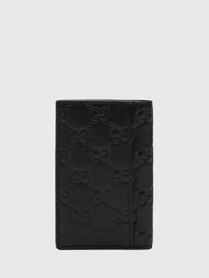 Gucci Gg Emblem Embossed Leather Card Holder