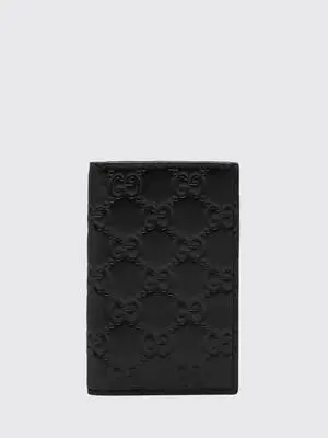 Gucci Gg Emblem Embossed Leather Card Holder - Black