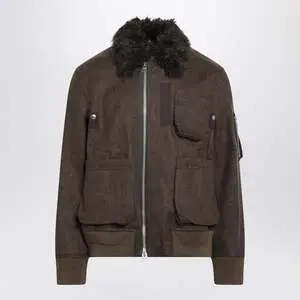 Sacai Melton Wool Blouson Jacket - Brown