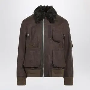 Sacai Melton Wool Blouson Jacket - Brown