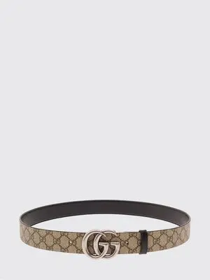 Gucci Coated Cotton Belt With Gg Monogram Buckle - Cream