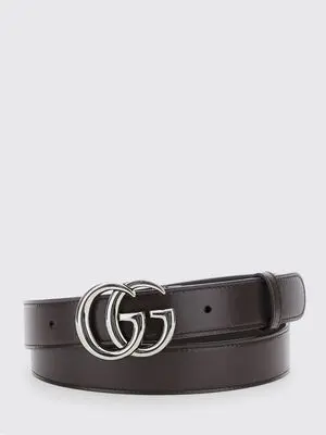 Gucci Leather Belt With Gg Monogram Buckle - Brown