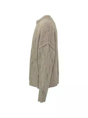 REPRESENT Distressed Cable-knit Sweater