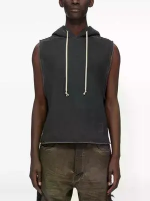 Rick Owens Sleeveless Raw-cut Hoodie - Black