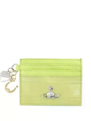 VIVIENNE WESTWOOD Charms Croc-effect Leather Card Holder - Green