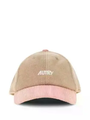 AUTRY Logo-embroidered Corduroy Baseball Cap - Neutrals