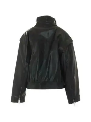 SELF-PORTRAIT Faux-leather Bomber Jacket