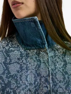 Liu Jo Rhinestone-embellished Snakeskin-print Jacket
