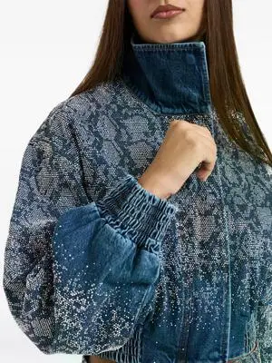 Liu Jo Rhinestone-embellished Snakeskin-print Jacket