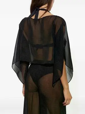Balmain Monogram Beach Top In Chiffon