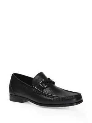 FERRAGAMO Gancini Pebbled Leather Loafers