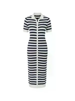 Tommy Hilfiger Striped Polo Collar Midi Dress