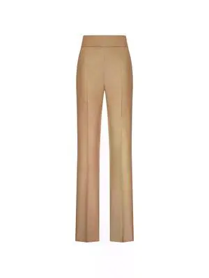 Valentino Garavani High-waisted Pressed-crease Trousers - Neutrals