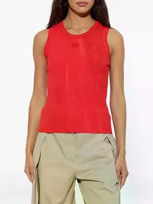 Loewe Logo-embroidered Ribbed-knit Top