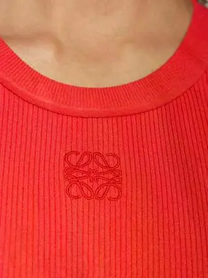 Loewe Logo-embroidered Ribbed-knit Top