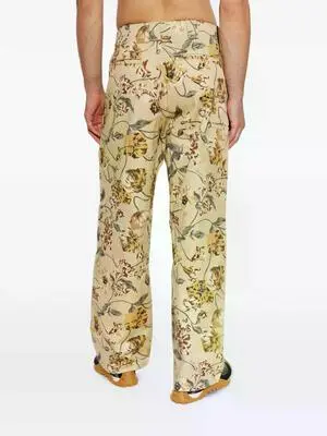 Kenzo Floral Print Straight Leg Trousers