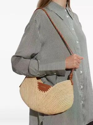 Loewe Medium Swing Bag In Raffia And Calfskin