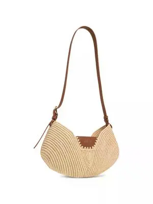 Loewe Medium Swing Bag In Raffia And Calfskin