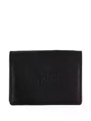 Y3 Logo-debossed Crinkled Card Holder - Black
