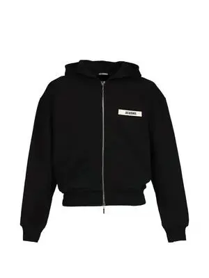 Jacquemus The Gros Grain Zipped Hoodie - Black