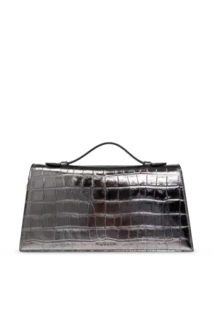 Alexander McQueen Skull Embellished Crocodile-effect Leather Bag