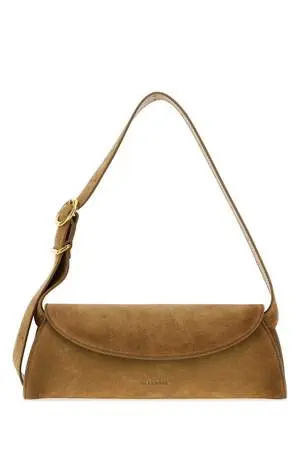 JIL SANDER Biscuit Suede Small Cannolo Crossbody Bag