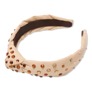 Lele Sadoughi Slim Knotted Headband - Gradient Crystal Caramel