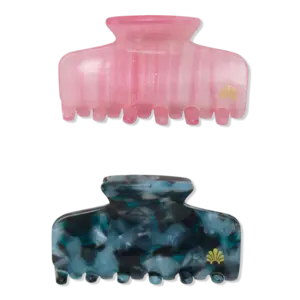 Lele Sadoughi Mini Claw Clip Duo - Blush Teal