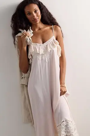 Free People Sweet Heirloom Maxi Slip Dress - Pale Pink