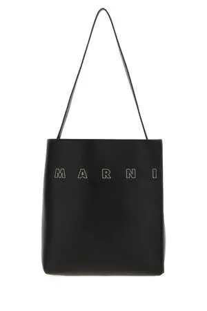 Marni Leather Shopping Bag - Black